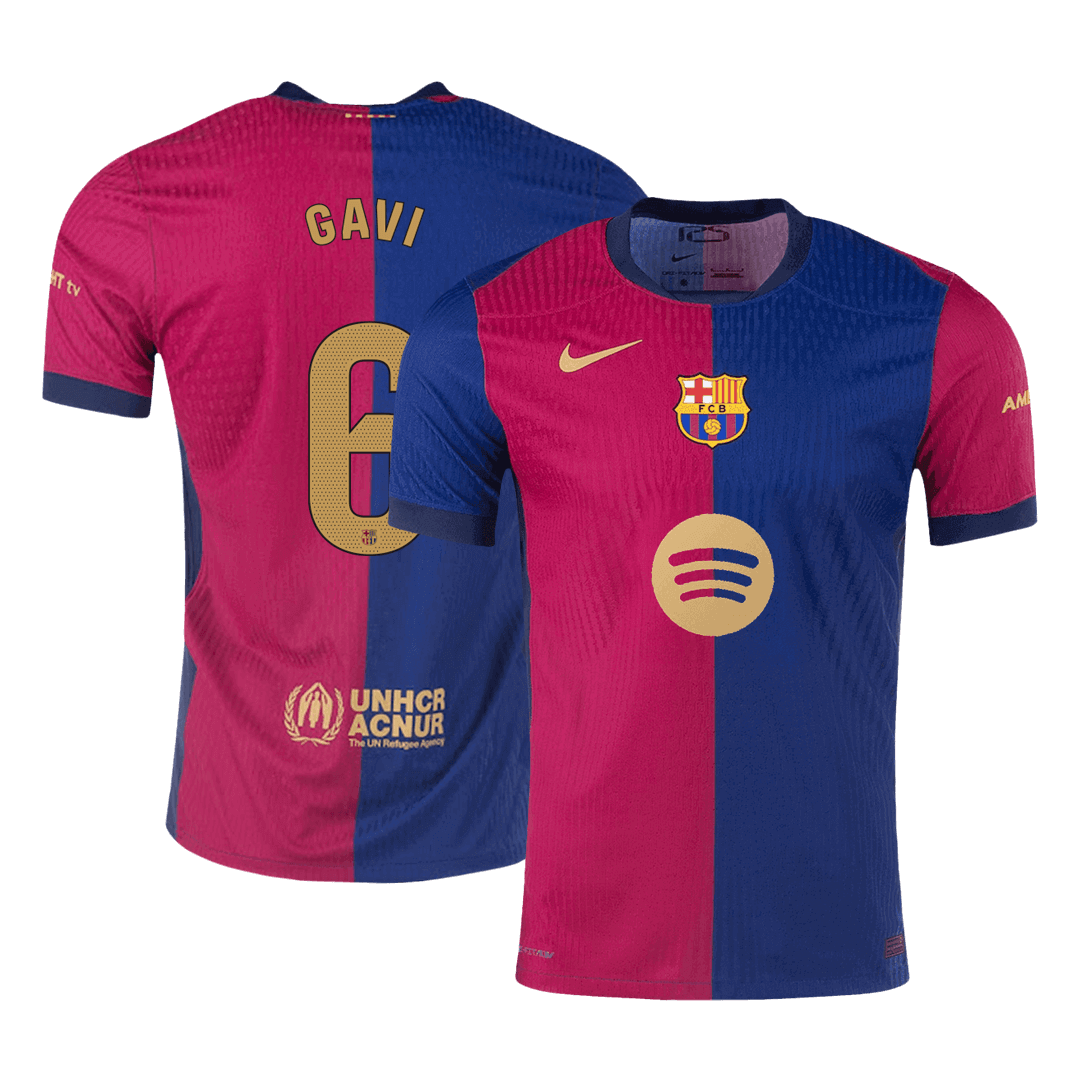 Authentic GAVI #6 Soccer Jersey Barcelona Home Shirt 2024/25 ...