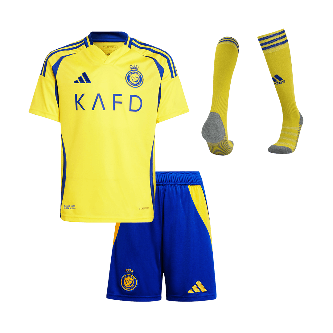 Kids Al Nassr Custom Home Full Soccer Kits 2024/25 | Bestsoccerstore