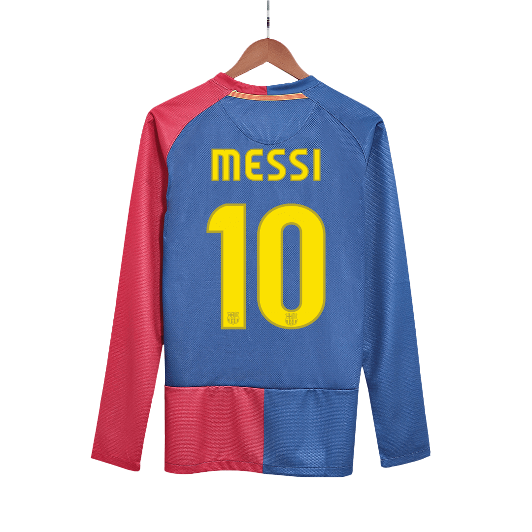 MESSI #10 Barcelona Retro Jersey Home Long Sleeve Soccer Shirt 2008/09 ...
