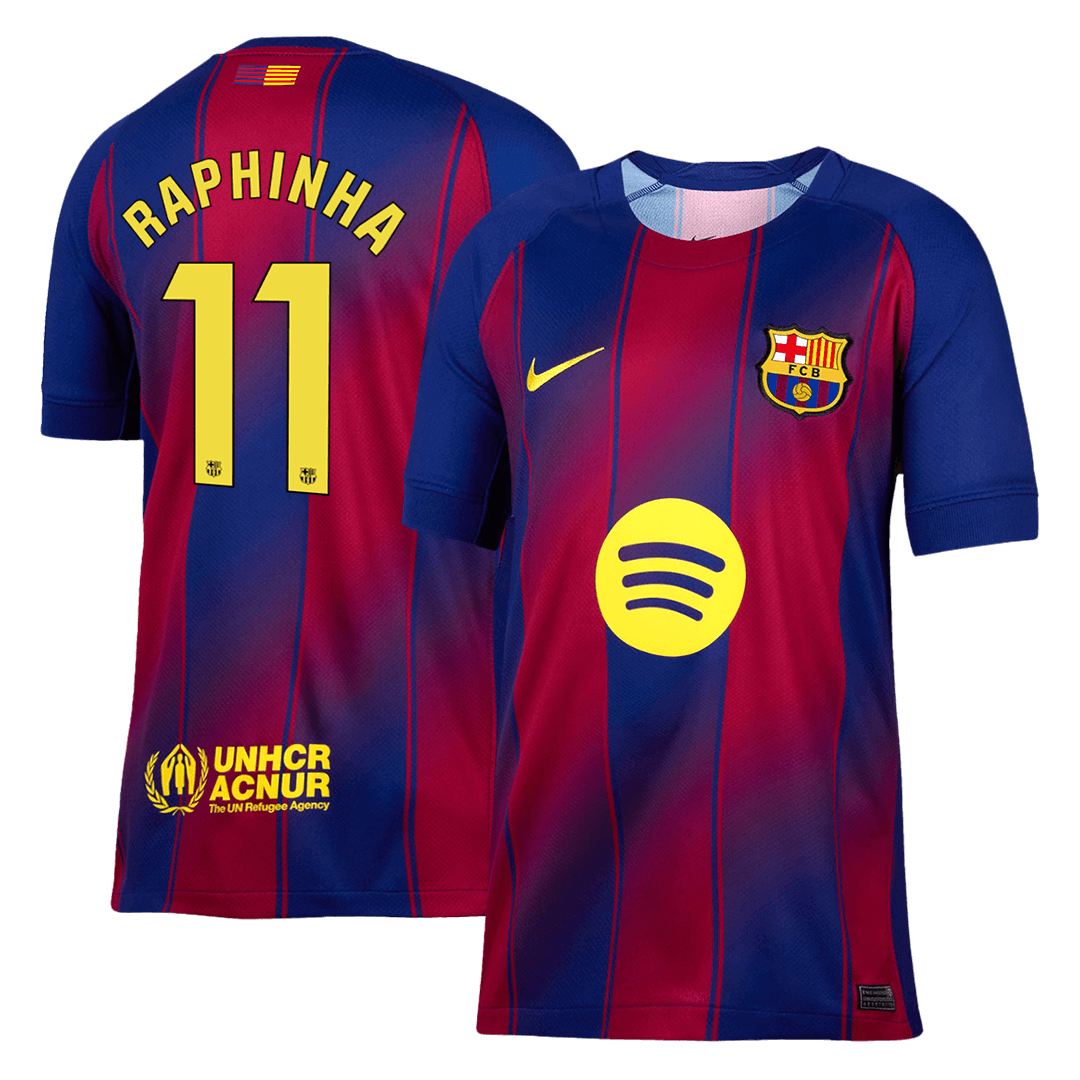 RAPHINHA #11 Barcelona Soccer Jersey Home Custom Shirt 2025/26 ...