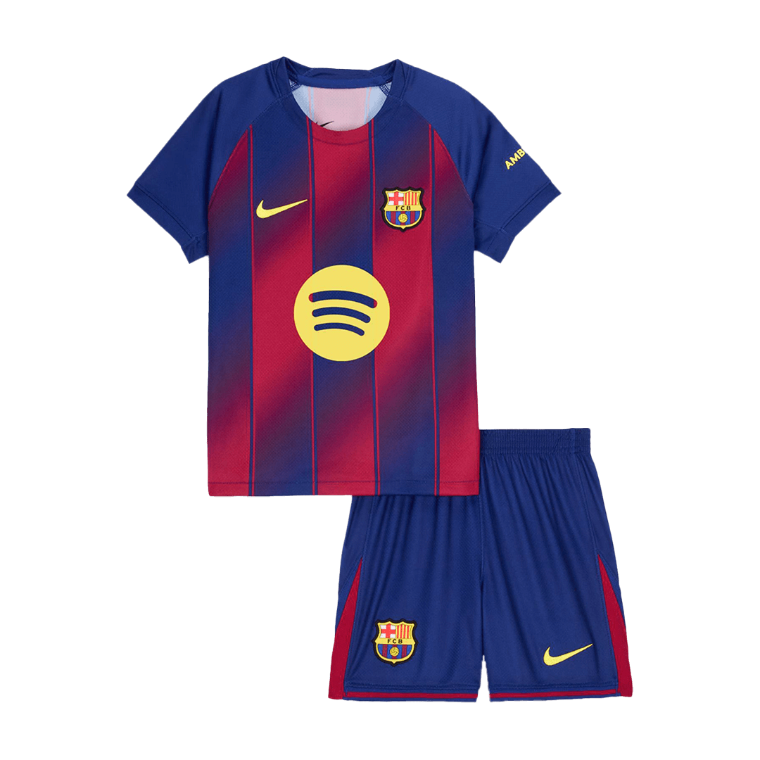 Kids Barcelona Custom Home Soccer Kits 2025/26 | Bestsoccerstore