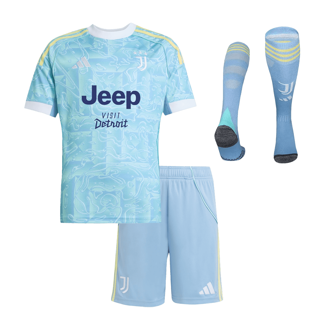 Kids Juventus Custom Away Full Soccer Kits 2025/26 | Bestsoccerstore